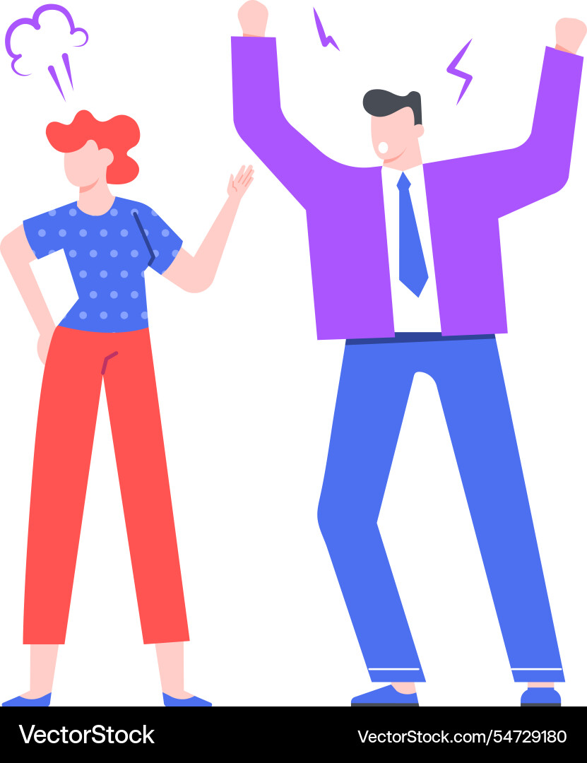 Office conflict unfolding between two colleagues Vector Image