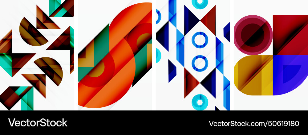 Triangle poster abstract background set Royalty Free Vector