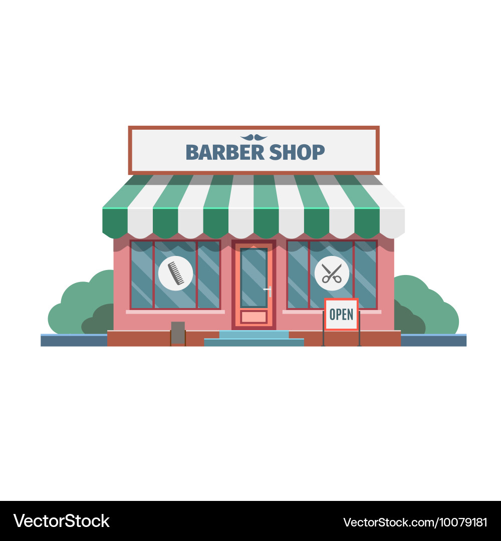 Barber in the shop town Royalty Free Vector Image