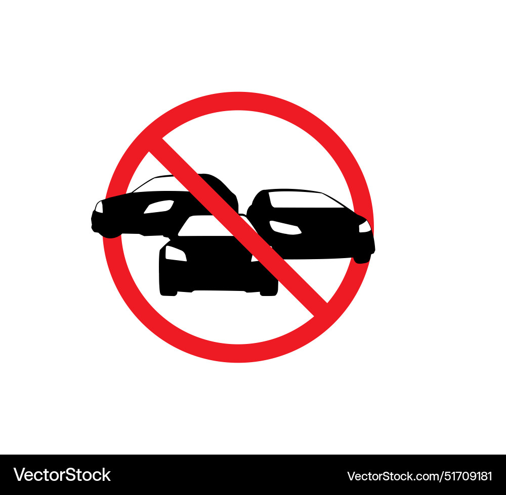 Circle prohibited sign for no car parking Vector Image