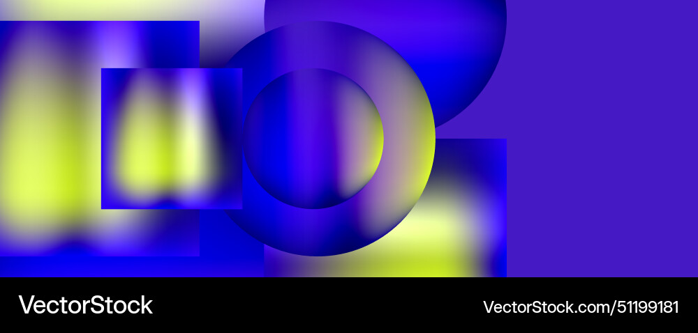 Electric blue and violet circle on yellow Vector Image