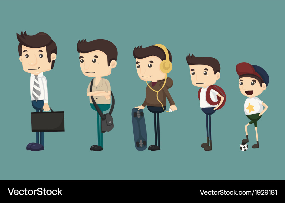 Evolution of man from child Royalty Free Vector Image