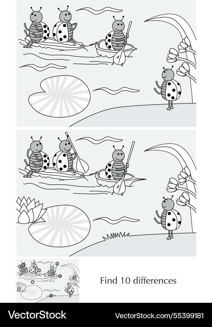 Find 10 differences Royalty Free Vector Image - VectorStock
