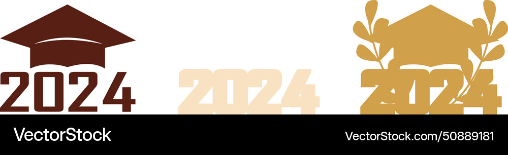 Graduation set decorative templates Royalty Free Vector