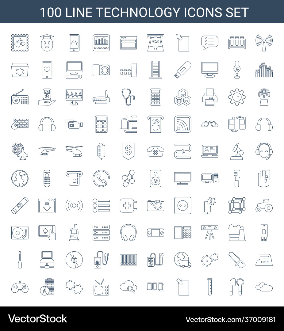 Modern Technology Icon Set Royalty Free Vector Image