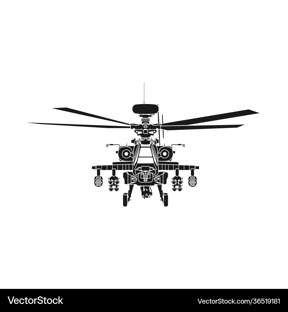 Realistic icon military attack helicopter Vector Image