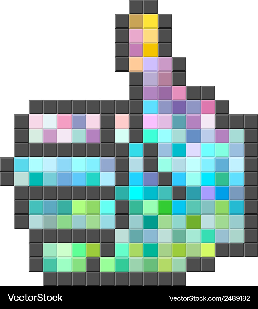 Abstract colorful pixelated thumb up Royalty Free Vector