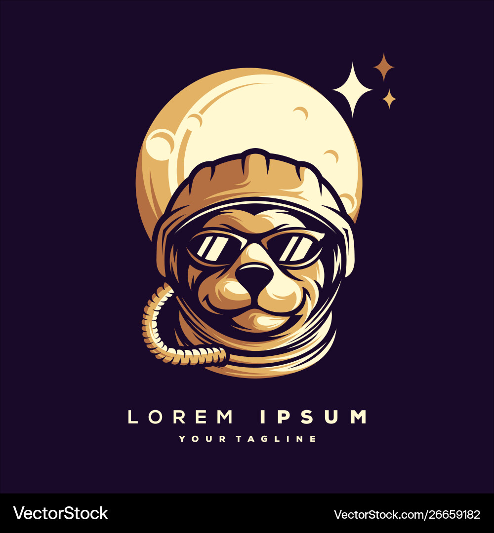 Awesome cool dog logo design Royalty Free Vector Image