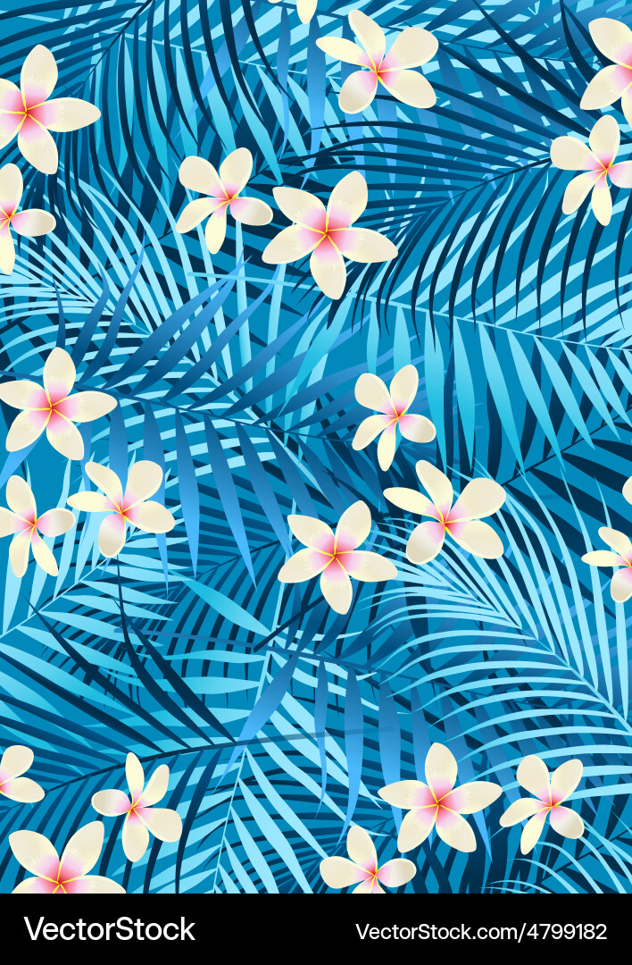 Blue frangipani Royalty Free Vector Image - VectorStock