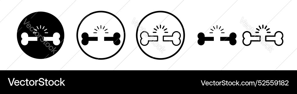 Broken bone icon set on white background Vector Image