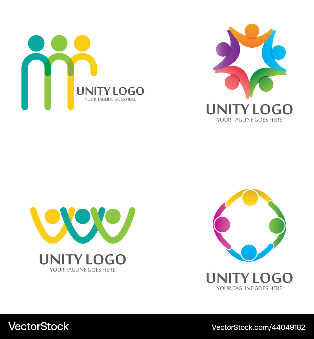 Colorful Unity Logo Template Royalty Free Vector Image