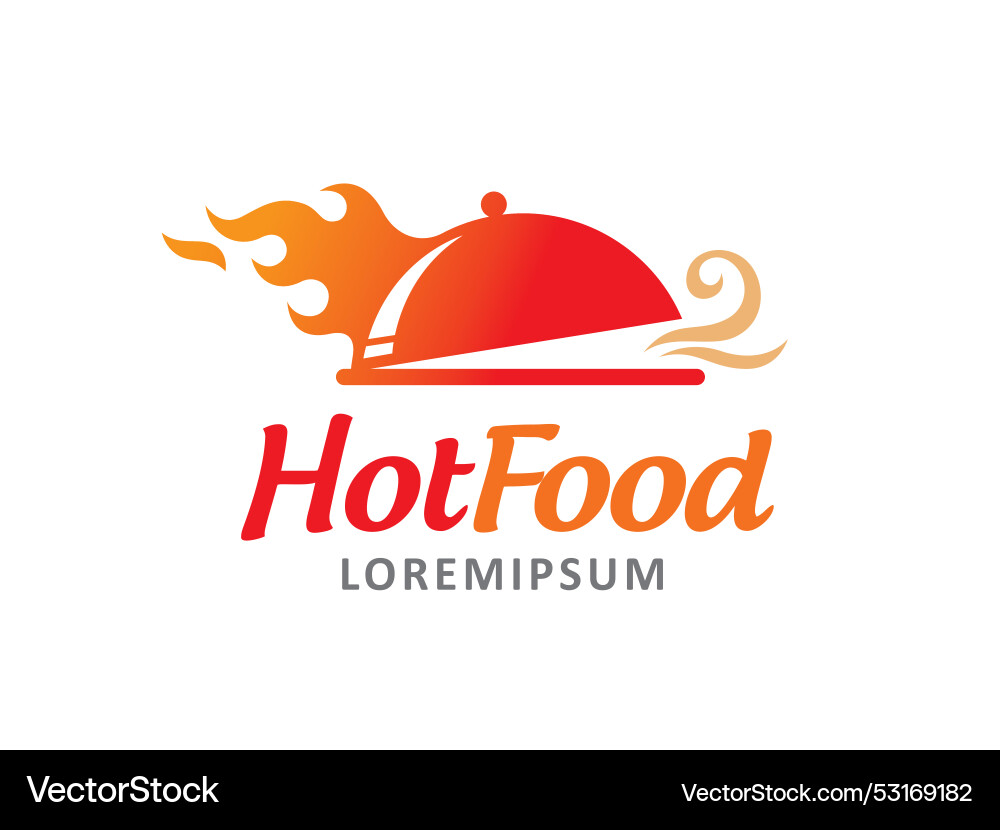 Hot food logo symbol or icon template Royalty Free Vector