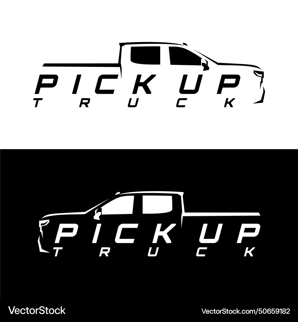 Pick up truck logo design Royalty Free Vector Image