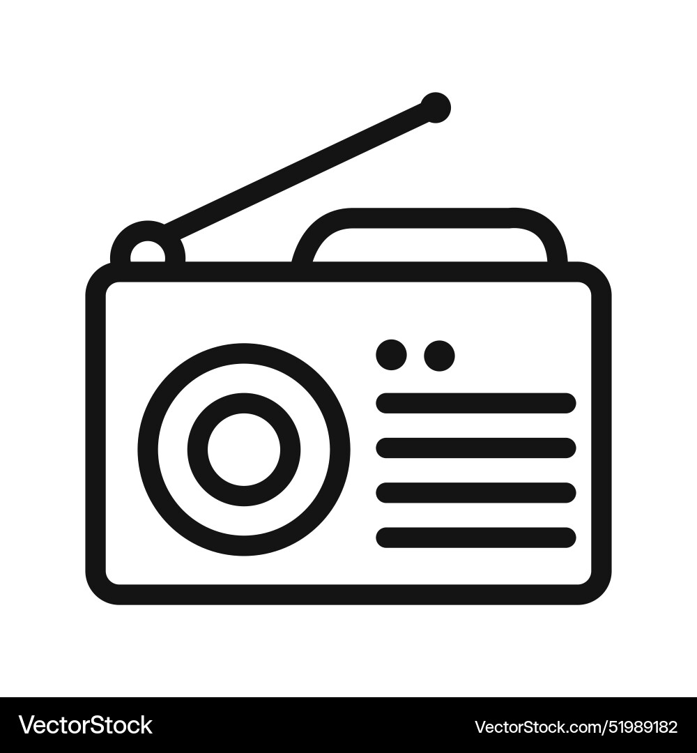 Radio icon mark in filled style Royalty Free Vector Image