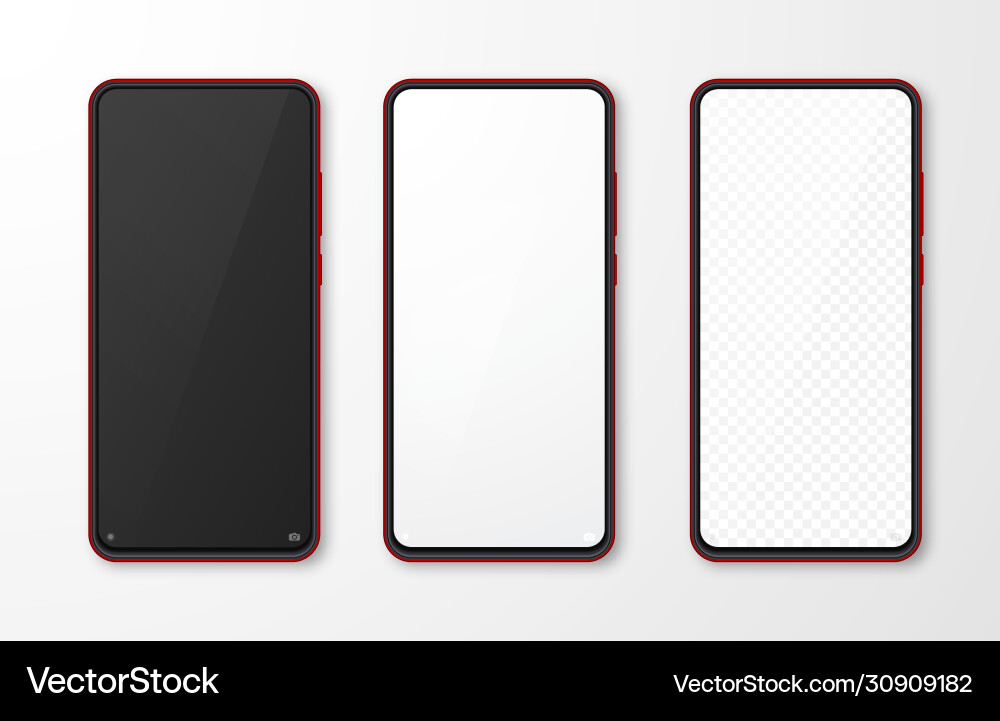 Realistic smartphone mock up set mobile phone Vector Image