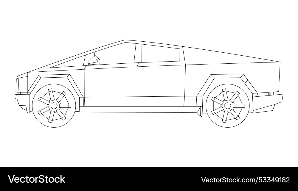 Tesla cybertruck Royalty Free Vector Image - VectorStock