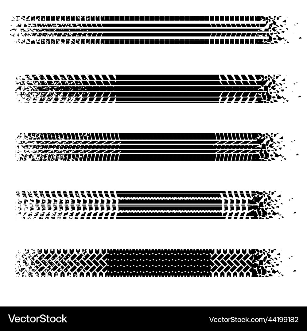 Tire track broken path Royalty Free Vector Image