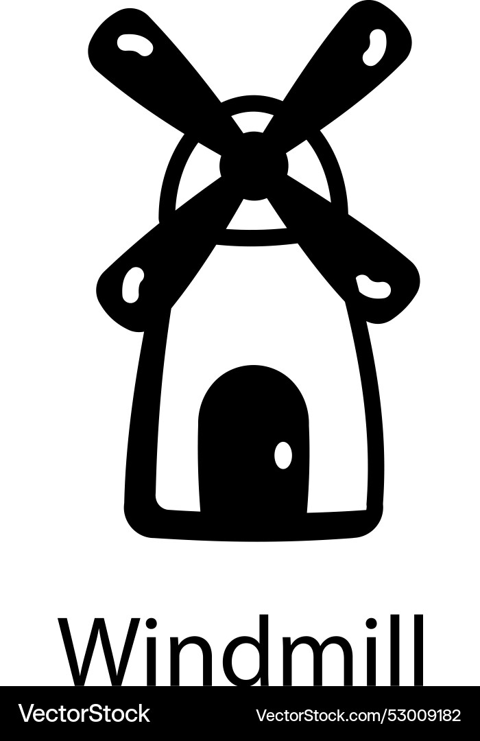 Windmill Royalty Free Vector Image - VectorStock