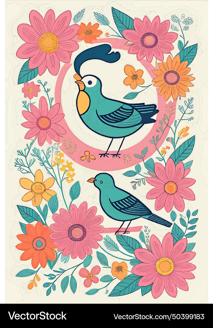 Beautiful bird background Royalty Free Vector Image