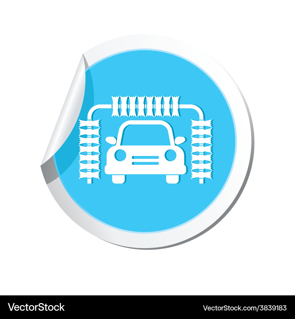 Car wash blue label Royalty Free Vector Image - VectorStock