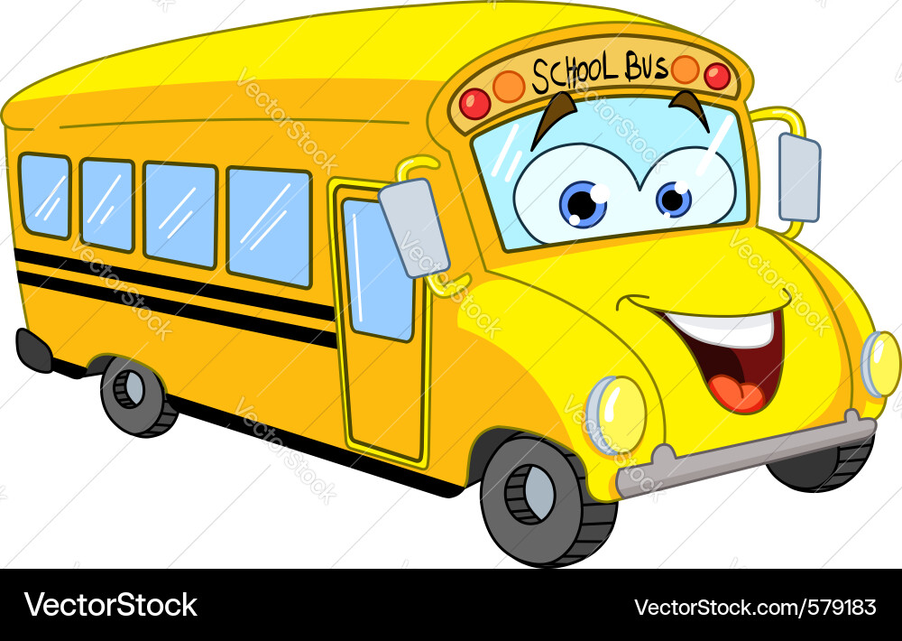 Cheerful School Bus Royalty Free Vector Image - VectorStock