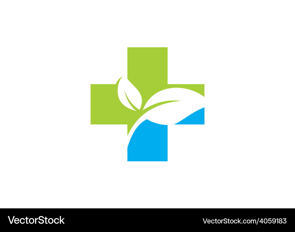 Cross medical bio ecology logo Royalty Free Vector Image