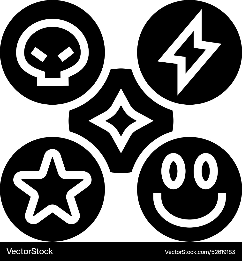 Ecstasy mdma rave retro glyph icon Royalty Free Vector Image