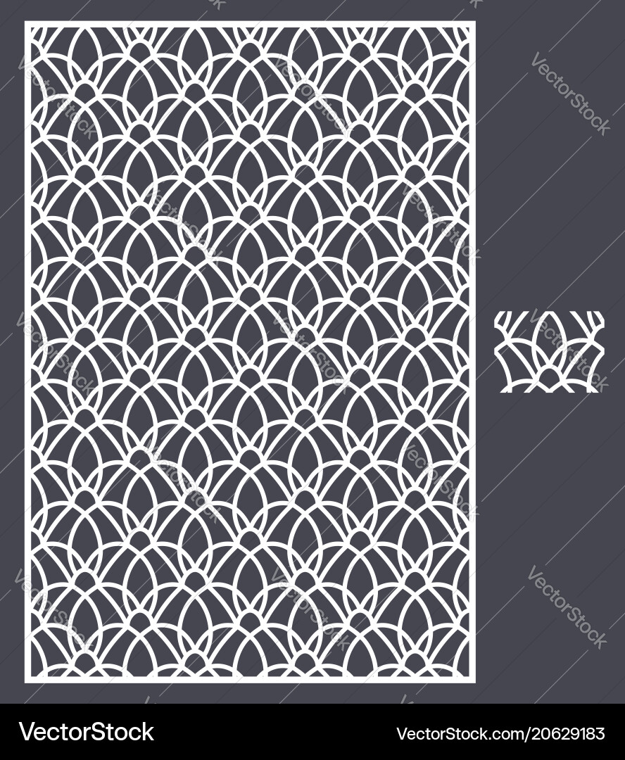 Laser cut panel and the seamless pattern Vector Image