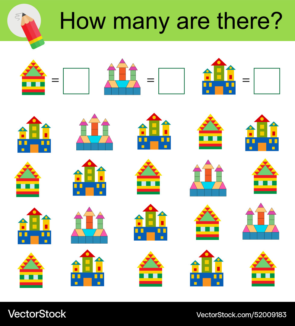 Math activity for kids developing numeracy Vector Image