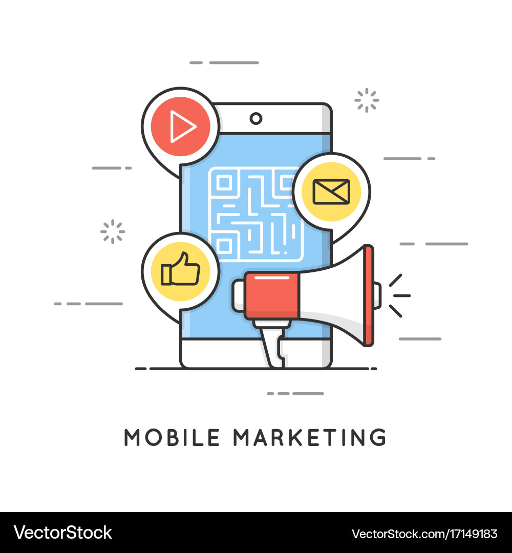Mobile marketing e-commerce internet advertising Vector Image