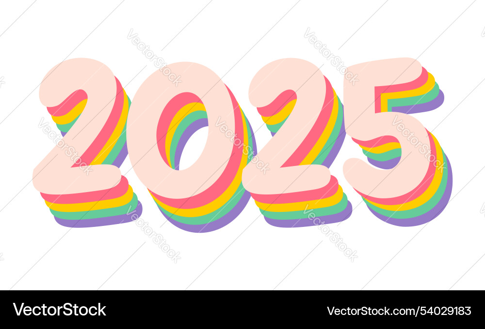 Numbers of 2025 on isolated background Royalty Free Vector
