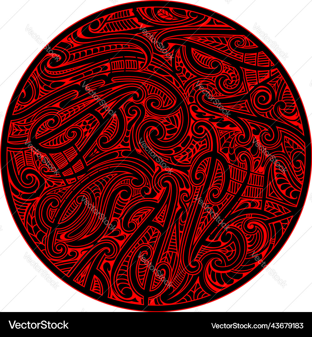Polynesian style circle tattoo Royalty Free Vector Image