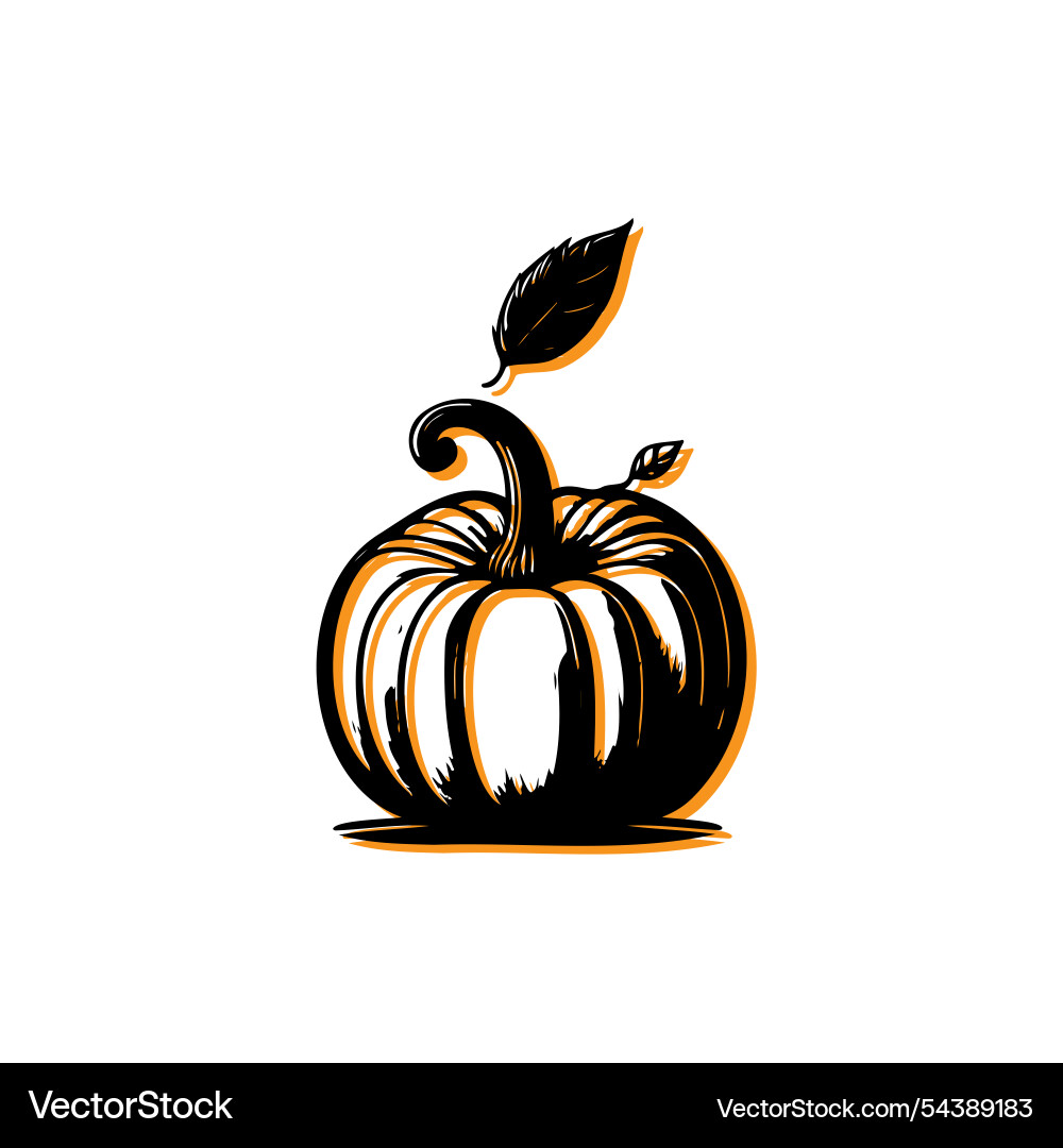 Pumpkin concept of autumn harvest and halloween Vector Image