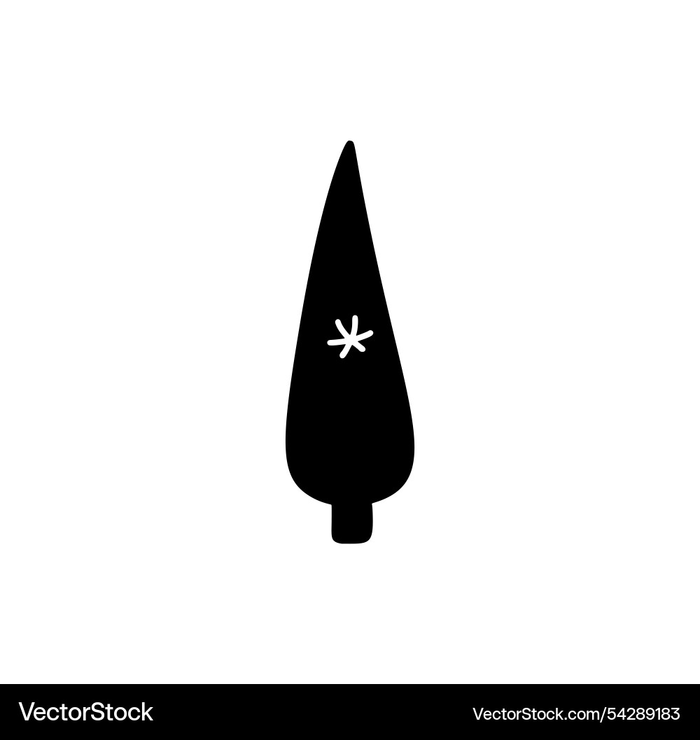 Stylized winter christmas tree with snowflake Vector Image