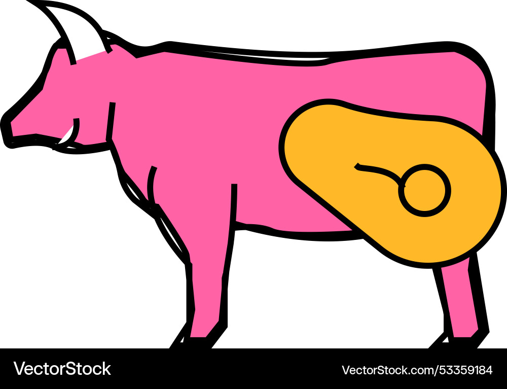 Beef meat icon color Royalty Free Vector Image