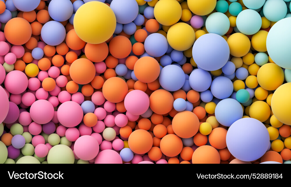 Colorful matte soft balls in random pastel tones Vector Image