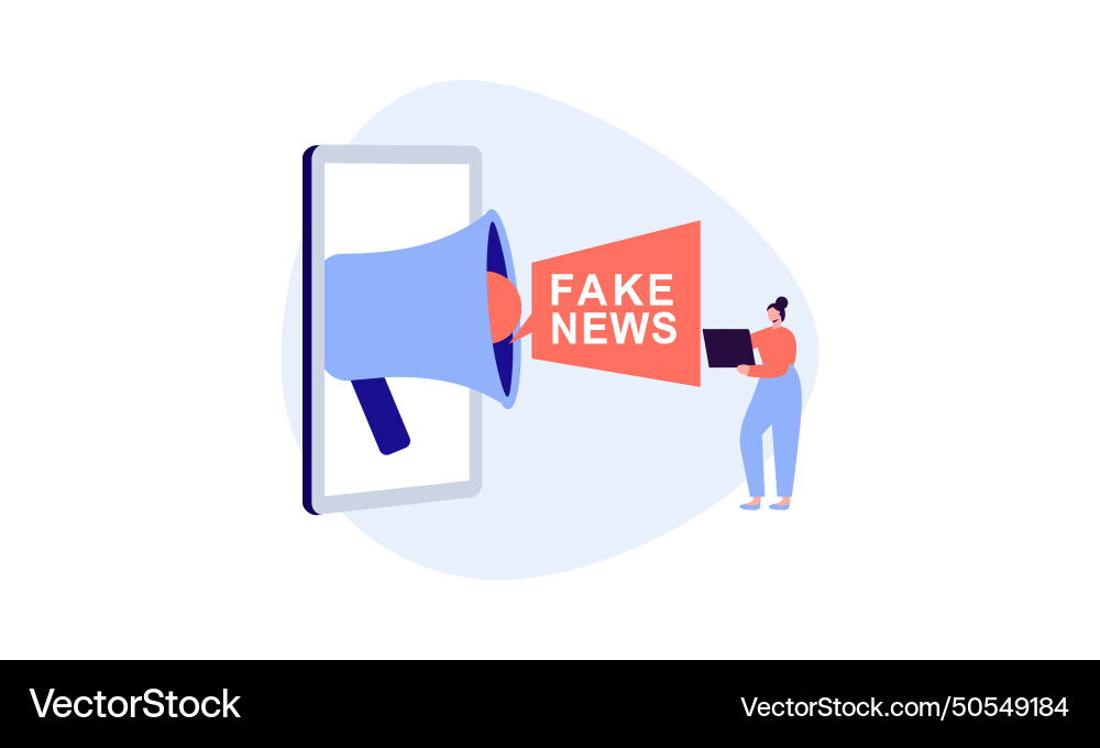 Fake news metaphors mass media propaganda Vector Image
