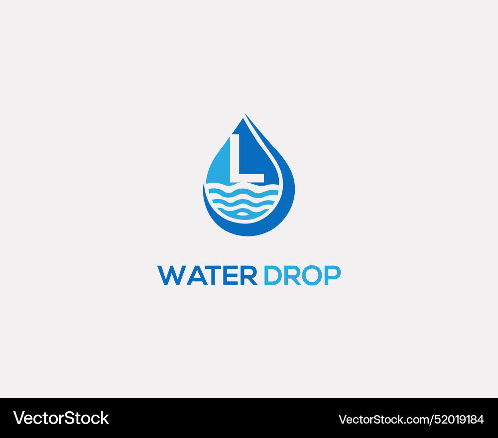 Letter l water drop logo design Royalty Free Vector Image