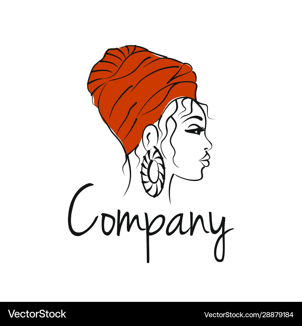 Modern beautiful african woman logo Royalty Free Vector