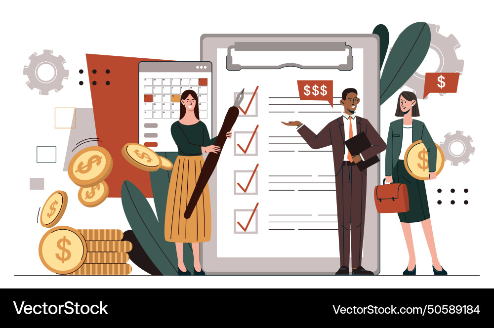 People with bank credit Royalty Free Vector Image