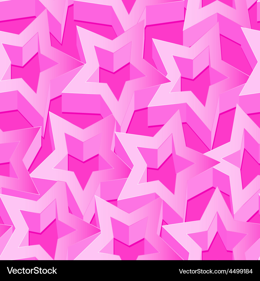 Pink 3D Star Pattern Royalty Free Vector Image
