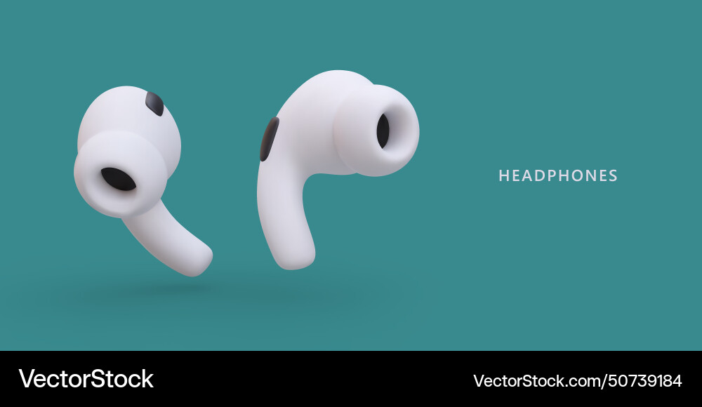 White wireless in ear headphones device Royalty Free Vector
