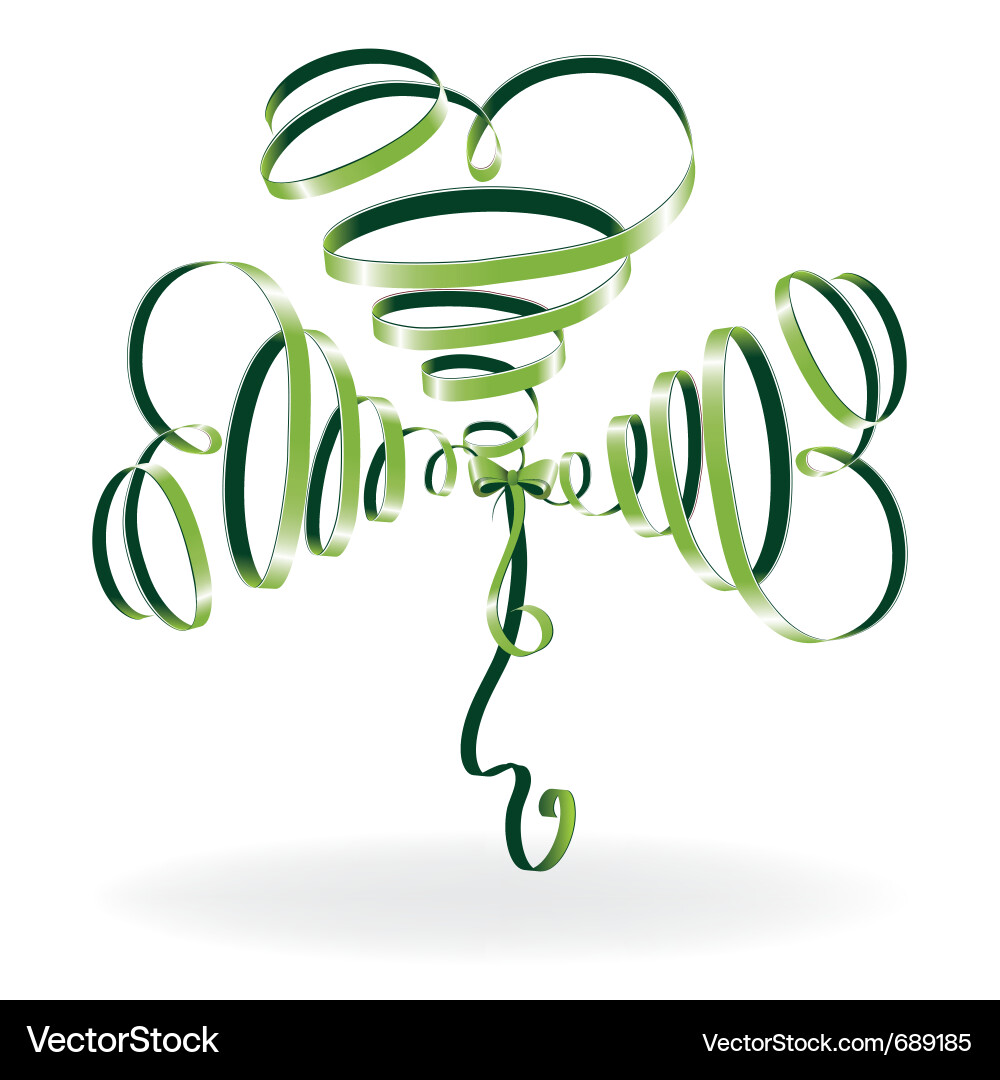 Abstract Green Shamrock with Ribbons Royalty Free Vector