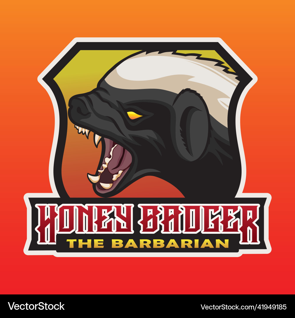 Angry honig badger roaring design Lizenzfreies Vektorbild