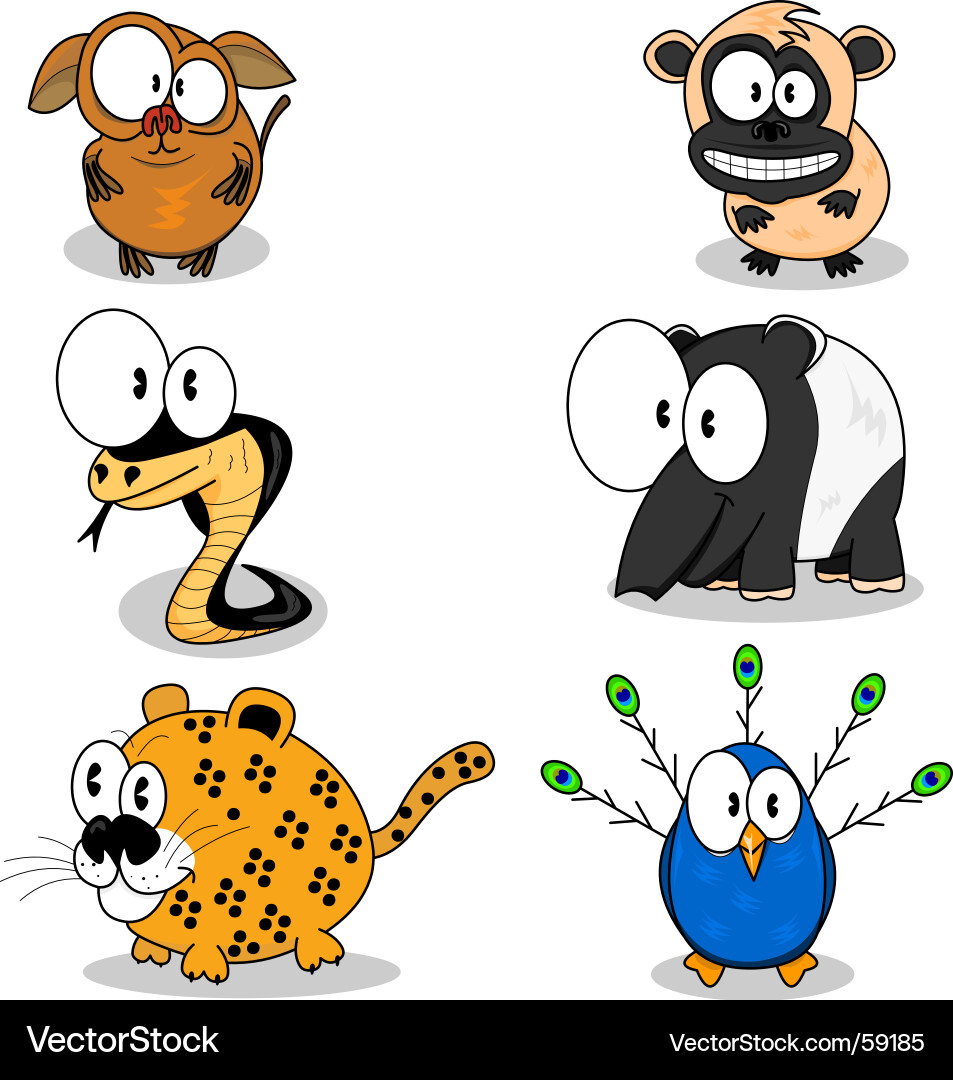 Cartoon animals Royalty Free Vector Image - VectorStock