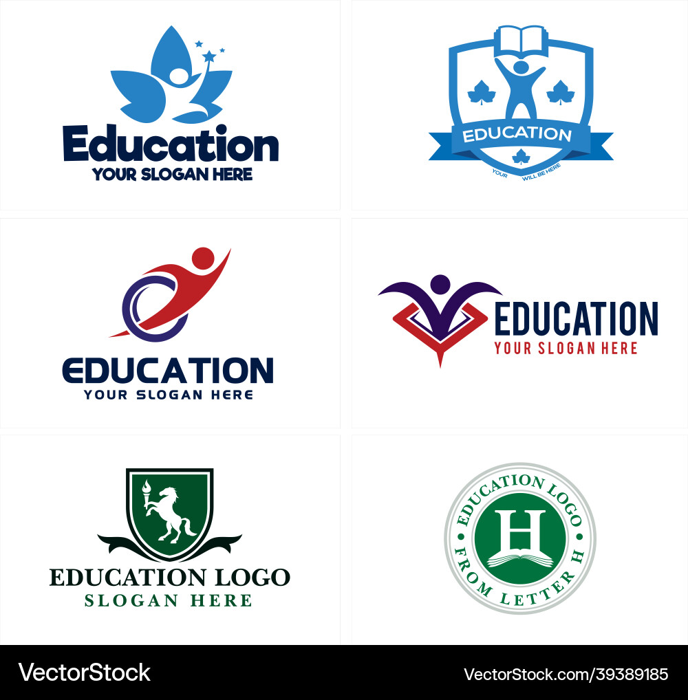 Education school people book shield logo design Vector Image