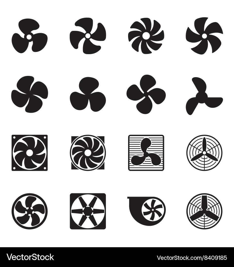 Fan Icons Set Royalty Free Vector Image - VectorStock