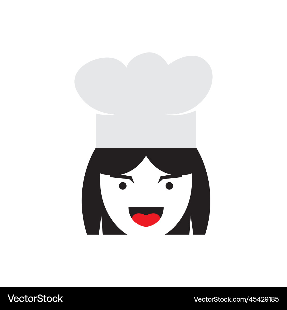 Girl chef icon logo Royalty Free Vector Image - VectorStock