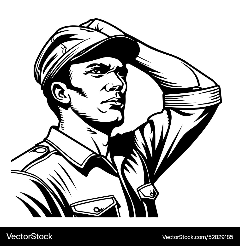 Hand sketch worker at work Royalty Free Vector Image