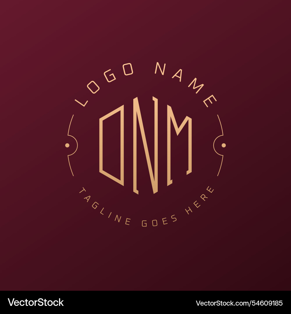 Luxury dnm logo design elegant letter Royalty Free Vector